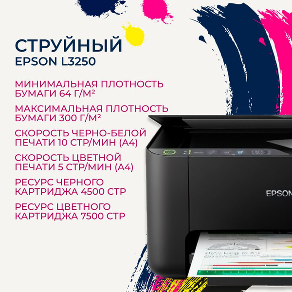 МФУ Струйное Epson L3250 купить по низкой цене в интернет-магазине OZON ...