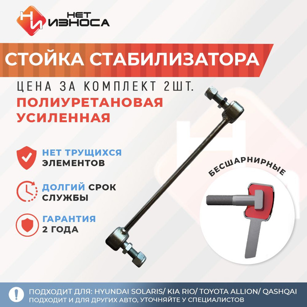 Стойки стабилизатора полиуретановые усиленные NL056-2 (2шт), Hyundai ...