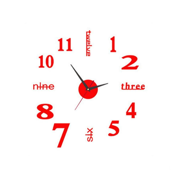 Безрамные Diy 3d зеркальные настенные часы для домашнего офиса Декор купить по низкой цене в