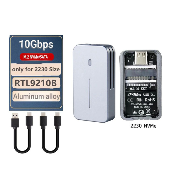 M2 NVMe SATA Case 2230 10 Гбит/с USB3.2 Gen2 Адаптер корпуса SSD 9210B ...