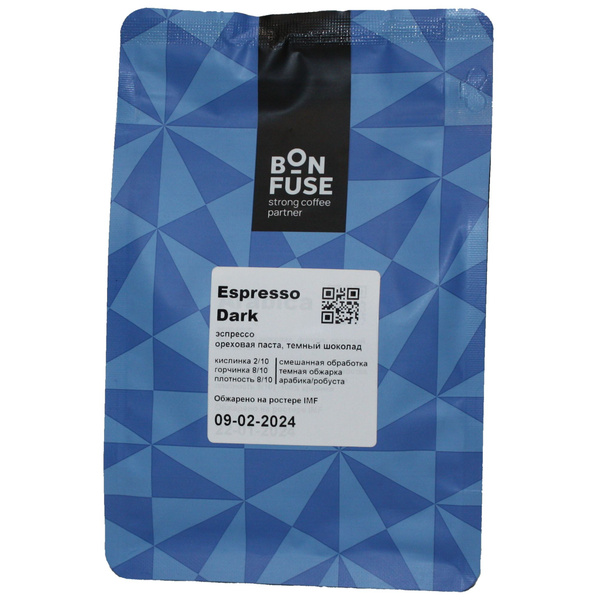 Кофе в зернах Bonfuse Espresso Dark, эспрессо, 250 г - купить с доставкой по выгодным ценам в ...