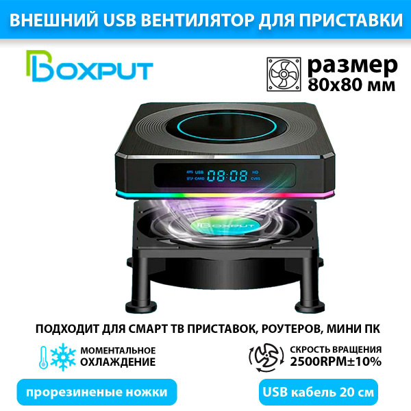 USB вентилятор/кулер для охлаждения ТВ приставки, мини ПК, роутера ...