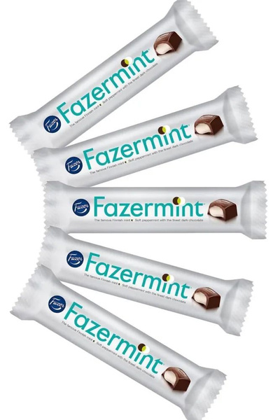 Шоколадные батончики Fazer FazerMint с мятной начинкой, комплект 5уп по ...