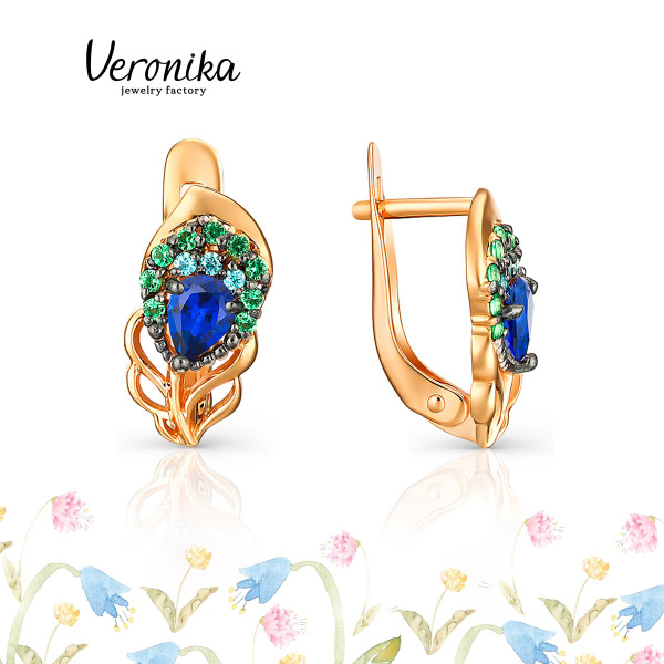 Veronika jewelry factory Серьги ювелирные Серебро позолоченное 925 ...