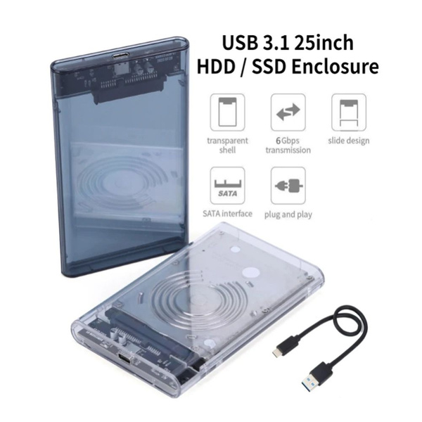 Бокс для внешнего жесткого диска 2.5" SATA HDD/SSD с Type-C, корпус для ...