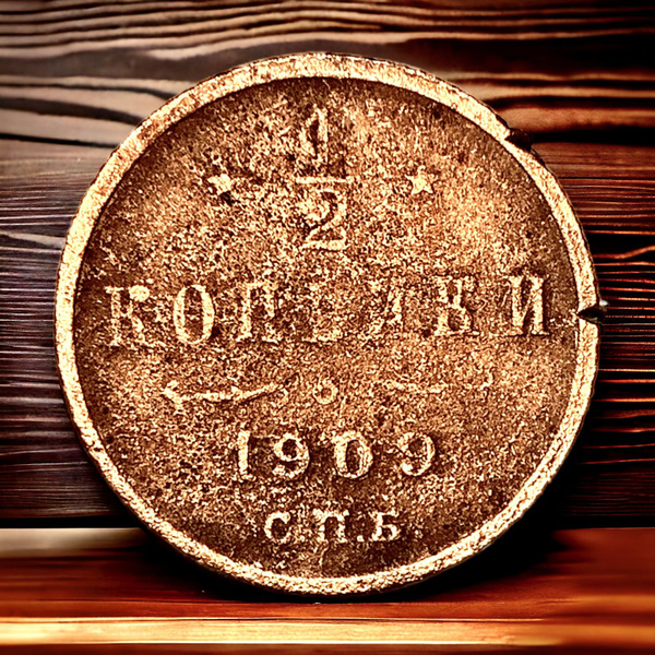 Монета Российской Империи 1/2 копейки 1909 года, СПБ. Николай II - купить в интернет-магазине ...