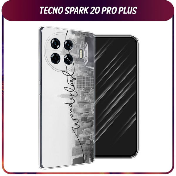 Силиконовый чехол на Tecno Spark 20 Pro Plus Текно Спарк 20 Про Плюс Черно город купить на