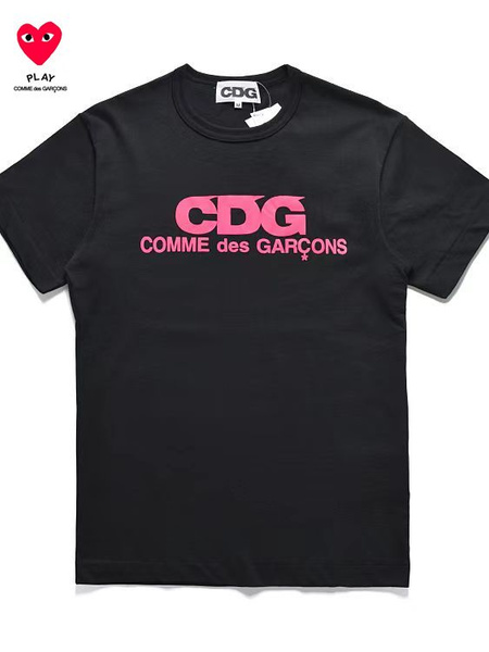 Футболка Comme des Garcons, размер универсальный, цвет черный, розовый ...