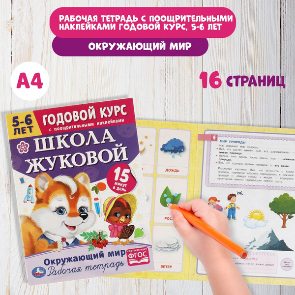 Годовой курс подготовки к школе 5-6 лет Жукова Умка / развивающая книга ...