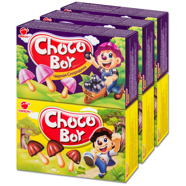 Печенье грибочки шоколадные ORION "Choco Boy" Original и Смородина, 45 ...
