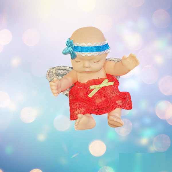 Резиновый пупс в шаре Baby Ardana спящий Купидон ангелочек с крылышками ...