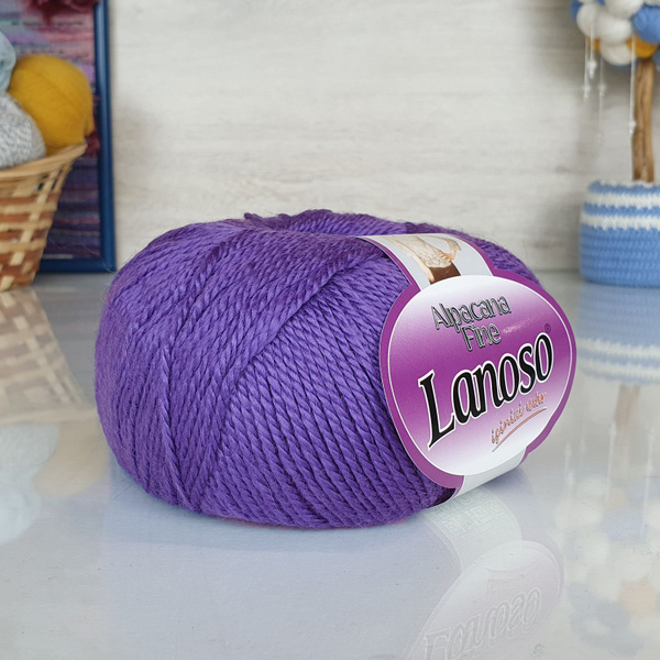 Пряжа Alpacana fine Lanoso - 944 (т.сиреневый), 35% шерсть, 25% альпака, 40% акрил, (100г, 220м ...