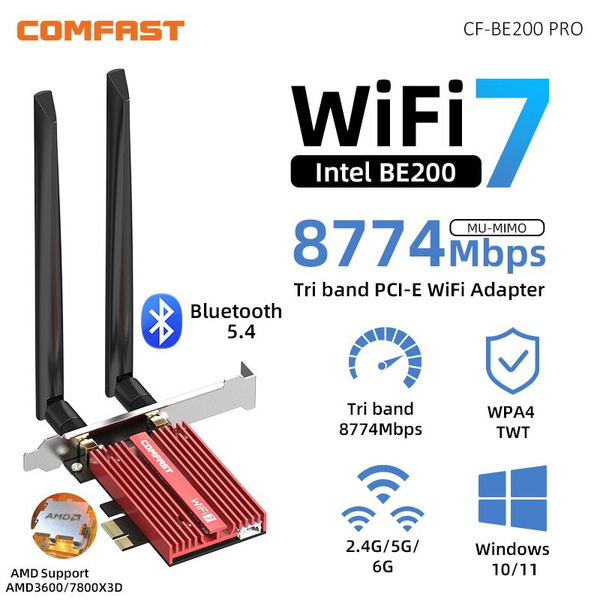 Comfast Wi Fi адаптер Сетевой адаптер Intel Intel Be200 Wi Fi 7