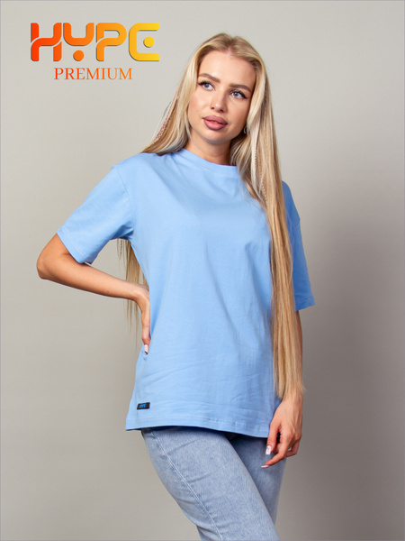 Футболка Hype Accessories, размер 52, цвет голубой, Хлопок 92% Лайкра 8% - купить по выгодной ...