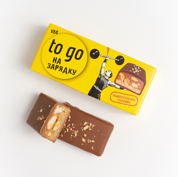 Шоколадный батончик Арахисовый, Raw to go, 45г - купить с доставкой по ...