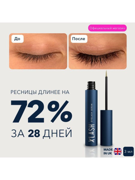 Сыворотка для ресниц XLASH Eyelash serum, средство для роста ресниц 3 ...