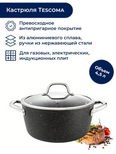 Кастрюля Tescoma, Металл, 4,5 л - купить по выгодной цене в интернет ...