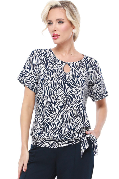 Блузка Женский DStrend синий Вискоза, размер 46 Россия купить c доставкой на OZON по низкой цене ...