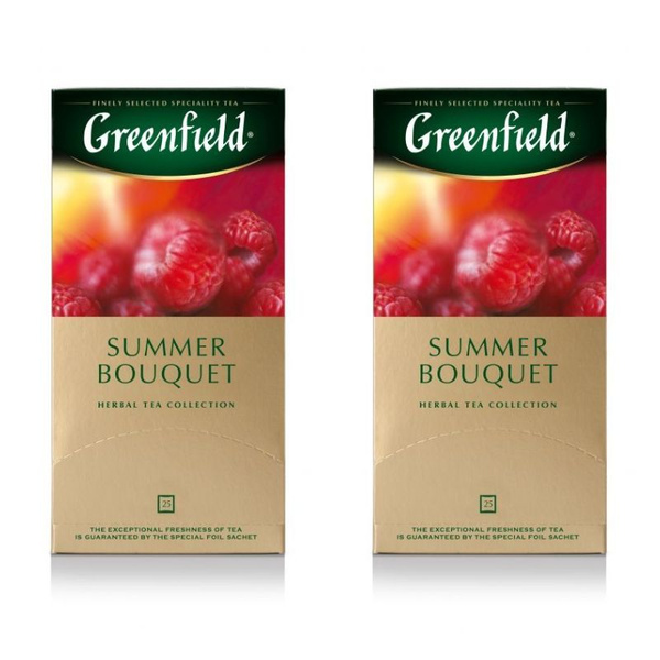 Greenfield Чай травяной Summer Bouguet, 25 пакетиков, 2 упаковки ...
