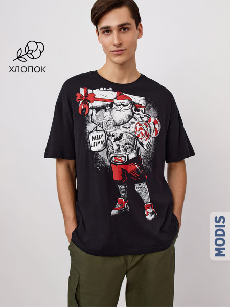 Футболка Modis, размер 46, цвет черный, 100% Хлопок - купить по ...