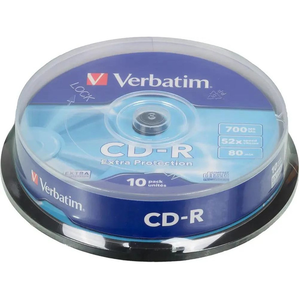 Диск CD-R Verbatim 700Mb 52x DataLife Cake Box (10шт) (43437) купить на ...