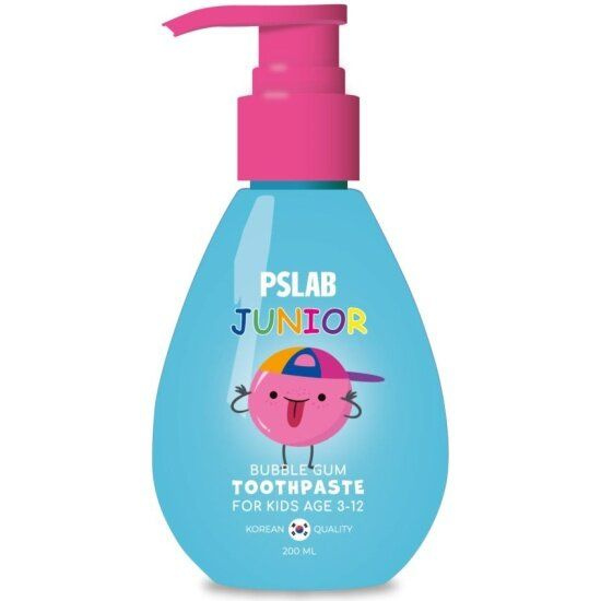 PSLAB Junior Toothpaste Bubble Gum Зубная паста для детей от 3 до 12 лет со вкусом жевачки 200 ...