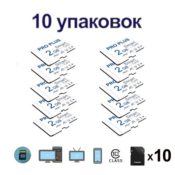 Карта памяти PRO Plus 2 ГБ (10 упаковок/Карта памяти для ...