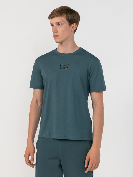 Футболка EA7, размер 48, 50, цвет темно-зеленый, хлопок 100% - купить по выгодной цене в ...