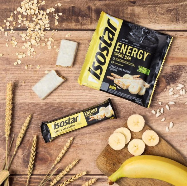 Углеводный батончик ISOSTAR Energy Sport со вкусом банан 3 шт по 40 гр ...