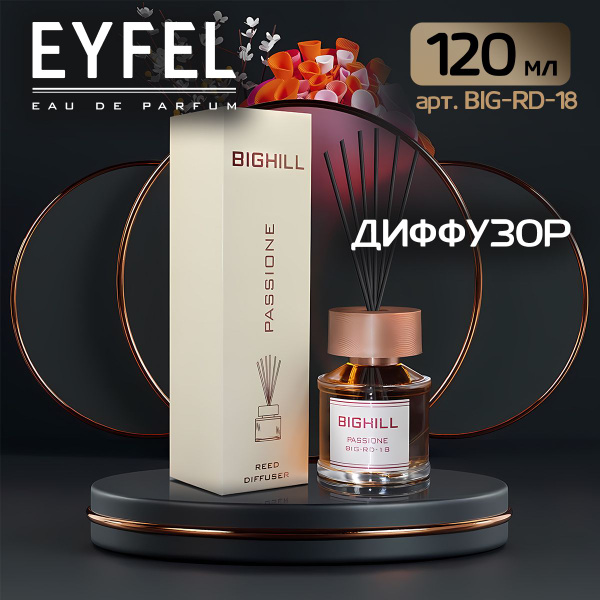 Ароматический диффузор Eyfel, Натуральный, Фруктовый, Дым, 120 мл ...