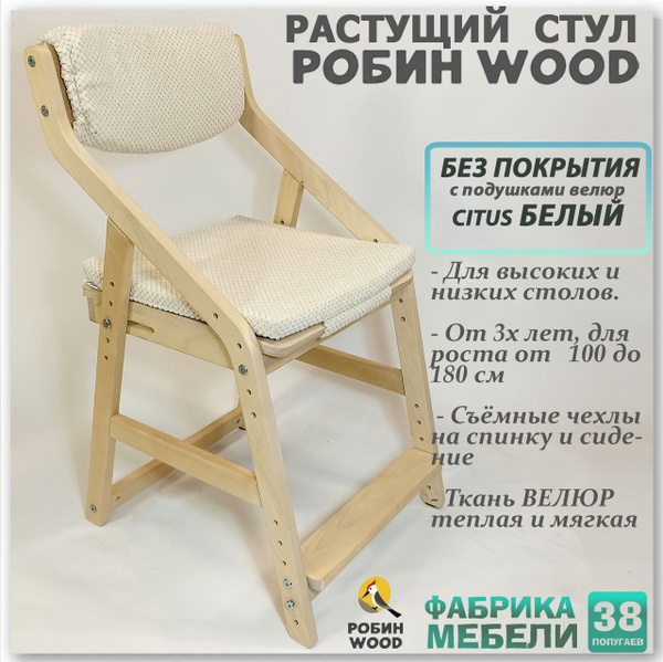 Растущий стул Робин Wood для письменного стола 38 Попугаев, без ...