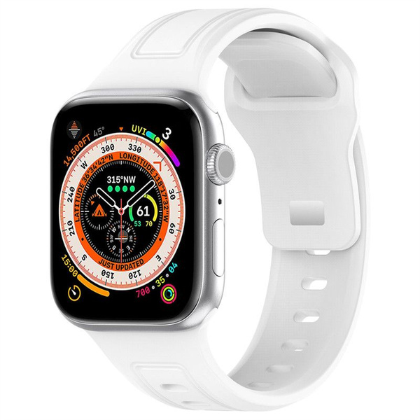 Спортивный силиконовый ремешок для Apple Watch Series 9 8 7 6 SE 3 4 5 ...