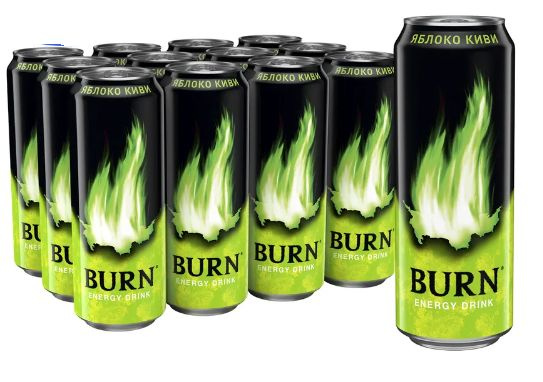 Энергетический напиток Burn Яблоко-Киви, 449 мл х 12 шт - купить с ...