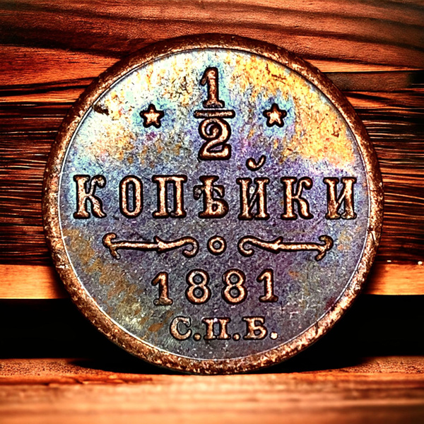 Монета Российской Империи 1/2 копейки 1881 года, СПБ. Александр II - купить в интернет-магазине ...