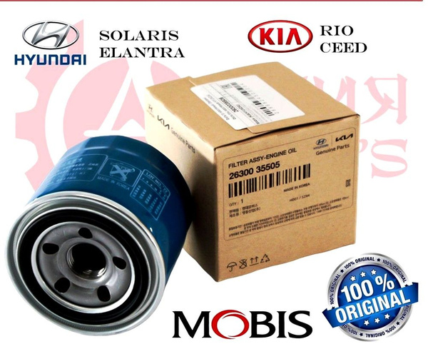 Hyundai/KIA Фильтр масляный 2630035505 на Solaris RIO TUCSON Sportage ...