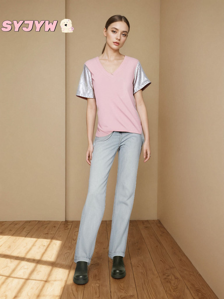 Футболка SYJYW, размер 38, цвет розовый, полиэстер - купить по выгодной цене в интернет-магазине ...