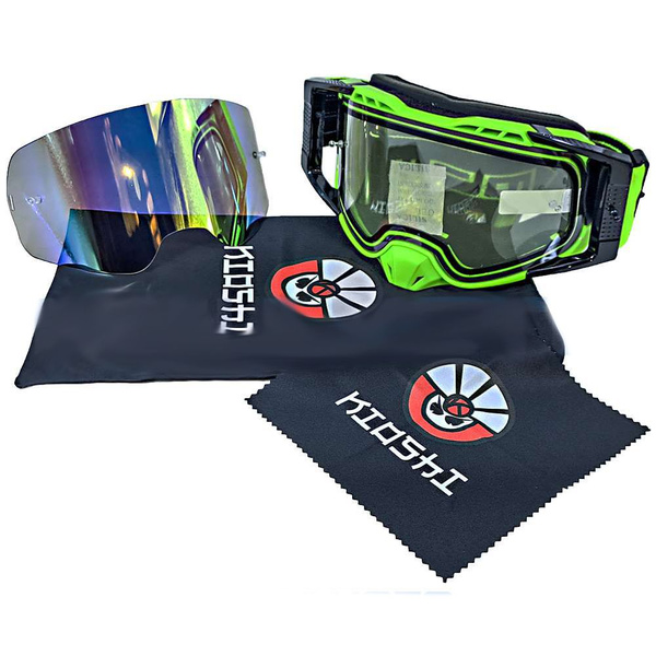 Очки защитные кроссовые KIOSHI Enduro PRO Зелёный/черный купить c ...