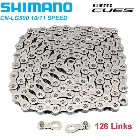 Цепь велосипедная Shimano CUES CN-LG500, 10-11 скоростей, 126 звеньев ...