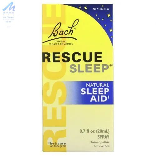 Bach, Rescue Sleep Aid, натуральное средство от бессонницы, спрей, 20 ...