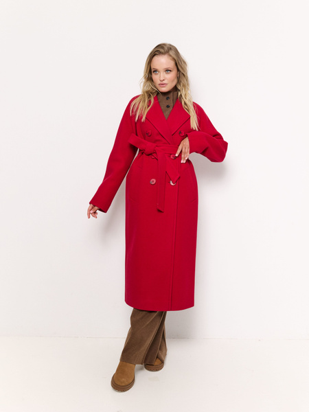 Пальто SEVINGIN, Демисезон, размер 48, цвет ягодный, Драп - купить по ...