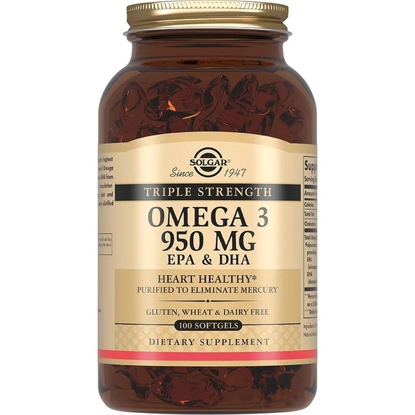 Тройная Омега 3 950, Triple Omega 3 950, рыбий жир, 950 мг, 100 капсул ...