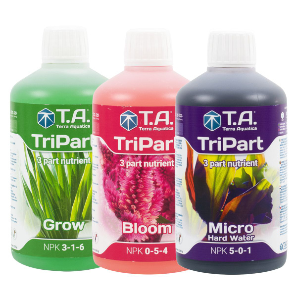 Характеристики Комплект удобрений для жесткой воды / TriPart Grow + Bloom + Micro HW, по 500 мл ...