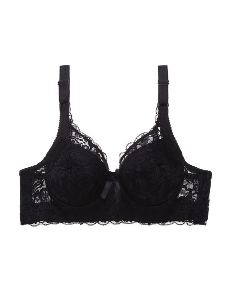 Бюстгальтер Женский бралетт, на косточках, размер 100C, 100B черный Нейлон Китай Кружево ...