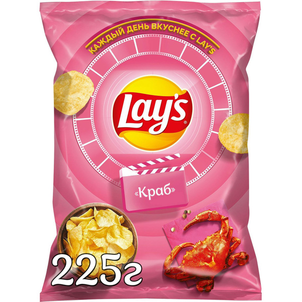 Чипсы картофельные Lay's краб 225 г купить на OZON по низкой цене в Беларуси, Минске, Гомеле ...