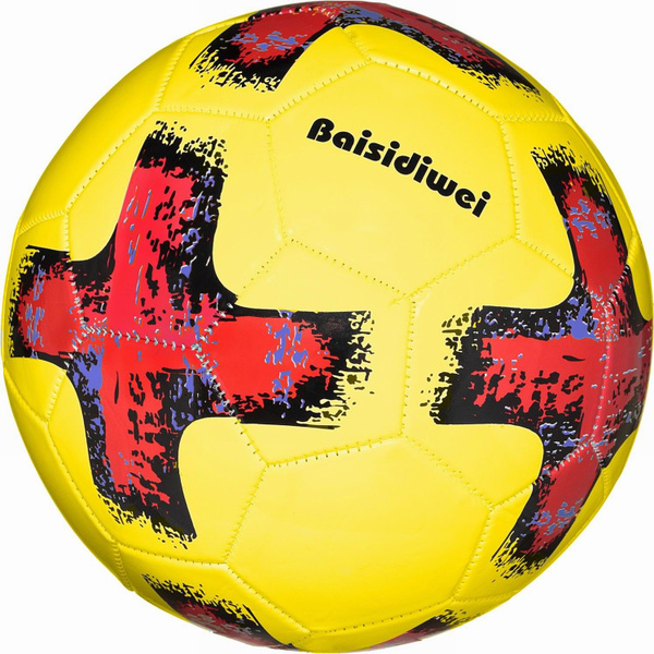 Футбольный мяч JUNFA Мяч футбольный Крест желто-красный 23 см купить по выгодной цене в интернет ...