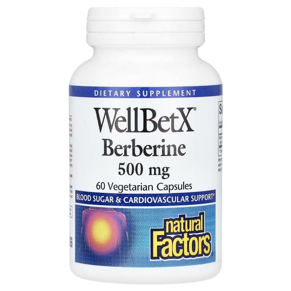 Характеристики Natural Factors, Берберин, WellBetX, Berberine, 500 мг ...