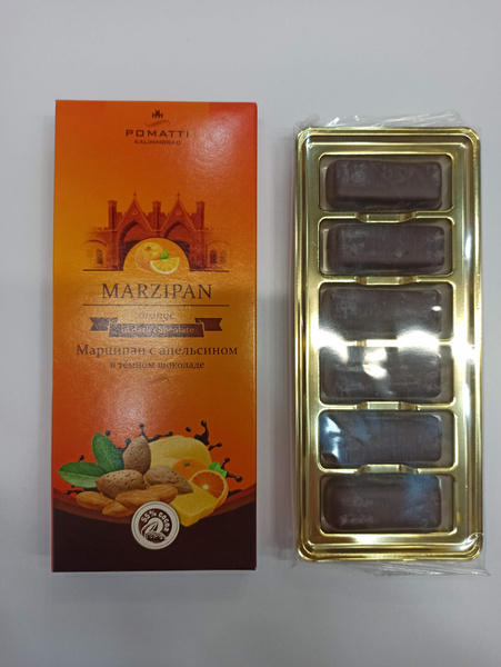 Марципановые конфеты с апельсином в тёмном шоколаде Pomatti - купить с ...