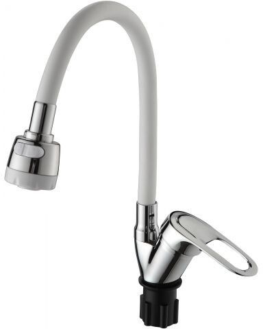 Смеситель для кухни, для раковины с гибким изливом из цинка, белый, ECONOCE (EC0245WT) купить на ...