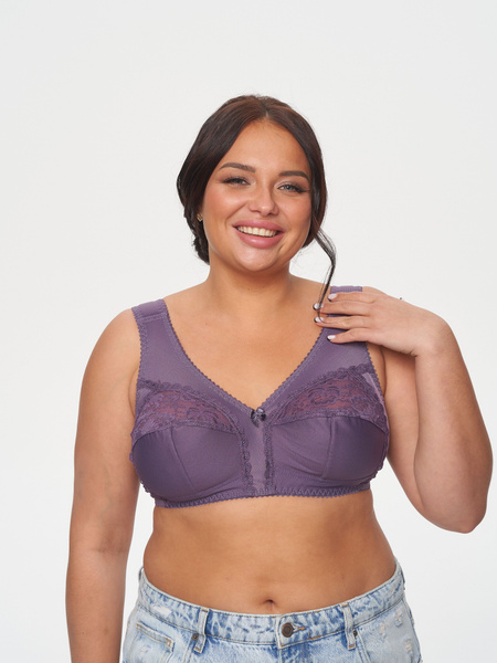 Бюстгальтер Женский BLISSENSE мягкая чашка без каркаса, без косточек, размер 120F темно ...