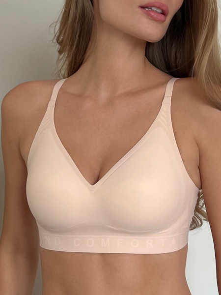 Бюстгальтер Женский без косточек, размер 75B, 75C розовый Нейлон, Спандекс Повседневный Китай ...